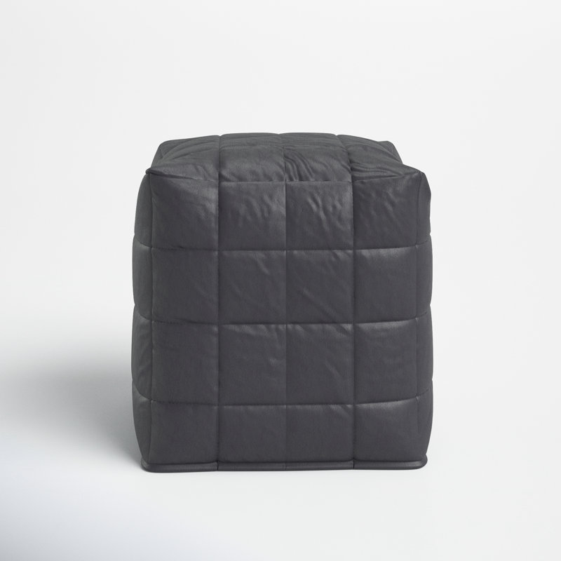 Joss Main Emily 18 Wide Genuine Leather Square Pouf Ottoman Reviews Wayfair
